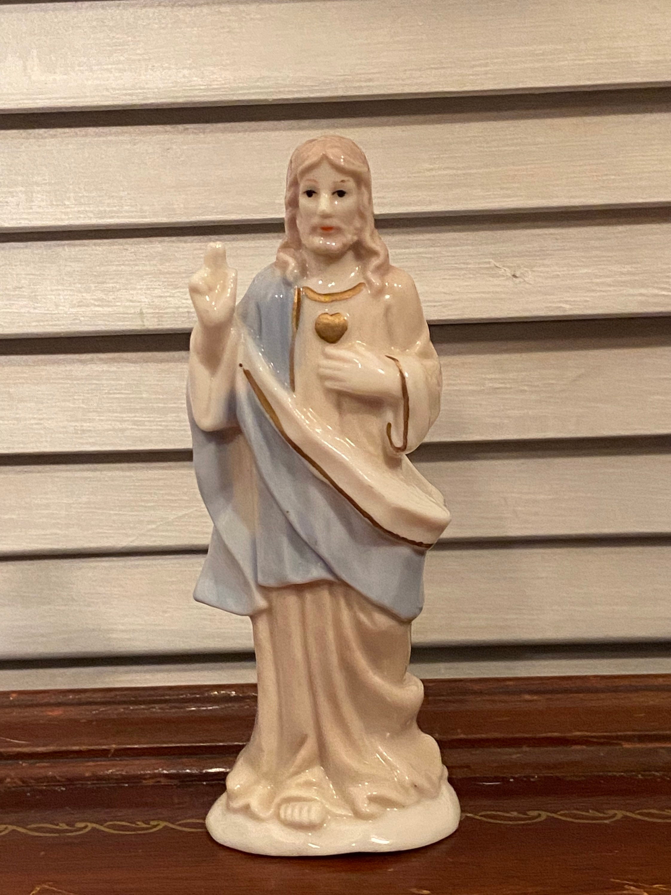 Vintage Porcelain Statue of Jesus Christ / Religious Gift/ Holiday Gift ...
