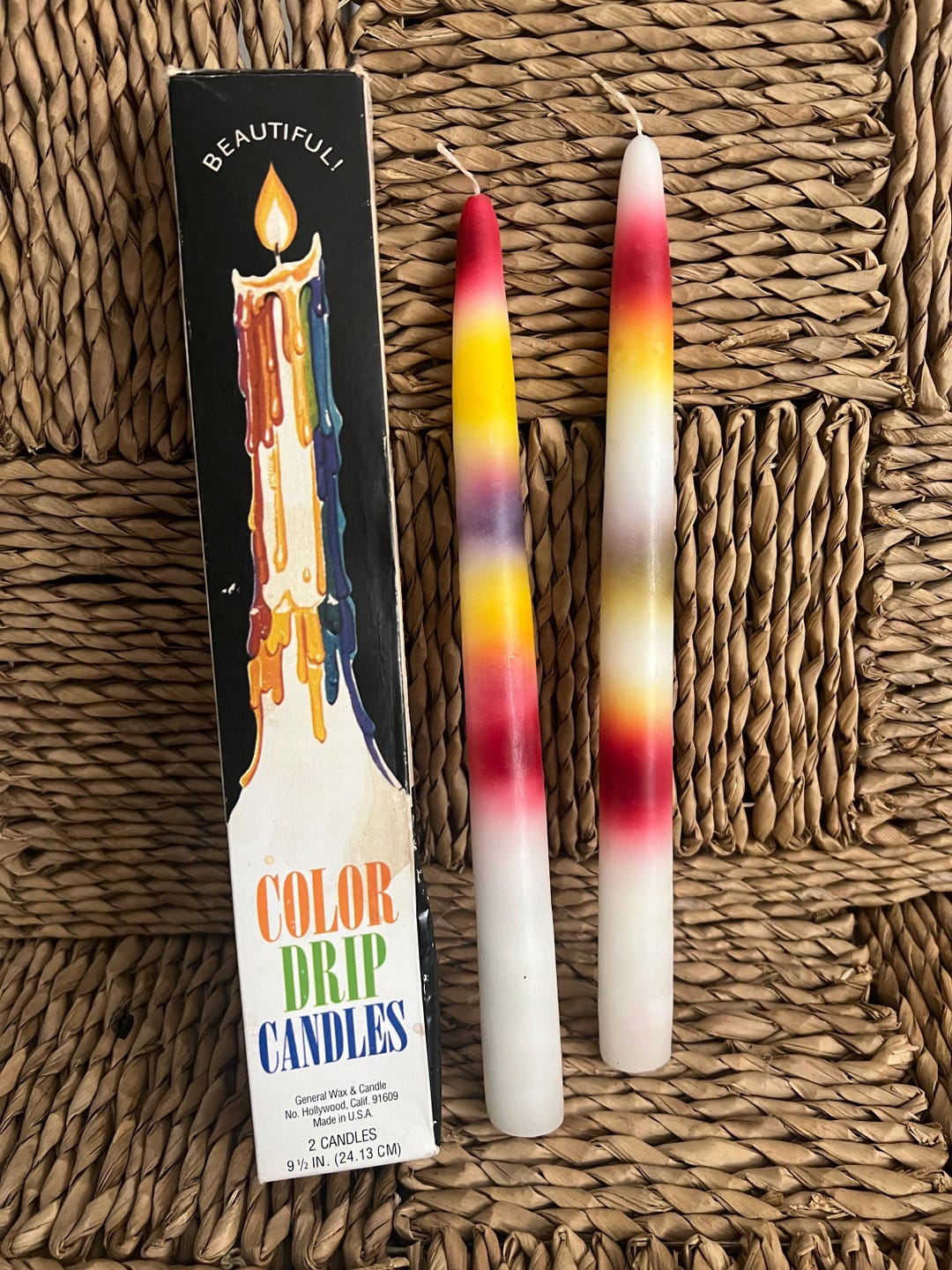 Vintage Color Drip Tapered Candles/ Centerpiece Candles - Etsy