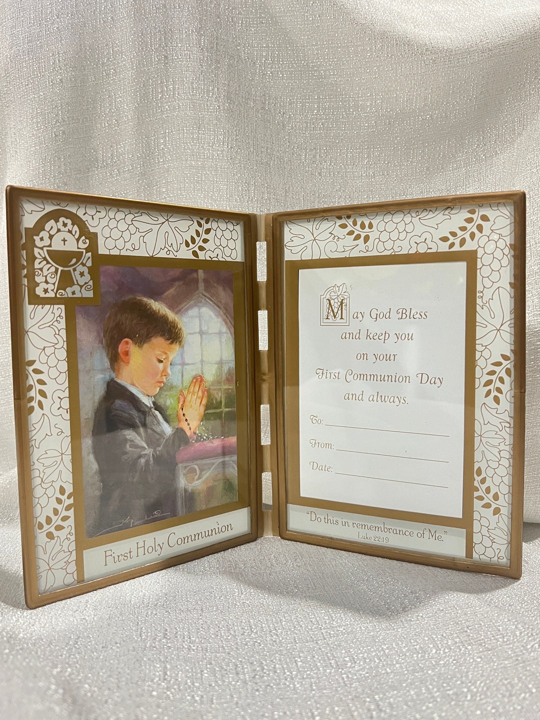 Vintage Holy Communion Picture Frame Gift for Boy / Communion Gift ...