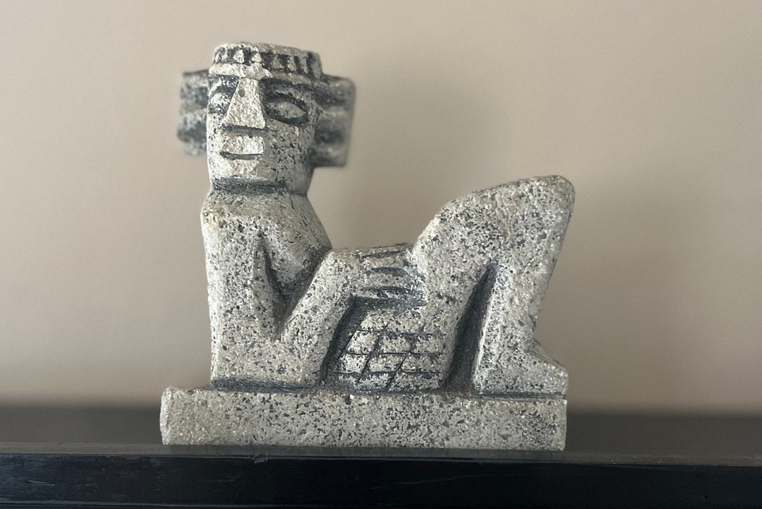 Vintage Chac Mool Mayan Sandstone Sculpture / Mesoamerican Figurine ...