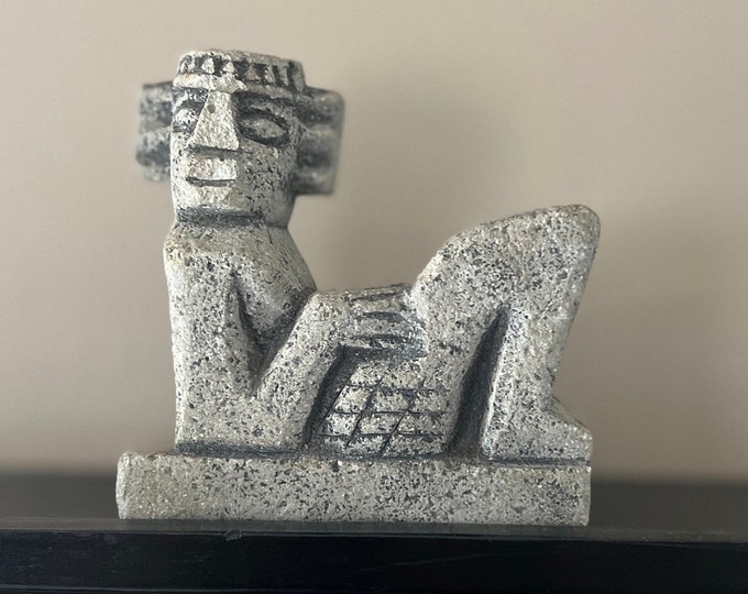 Vintage Chac Mool Mayan Sandstone Sculpture / Mesoamerican Figurine ...