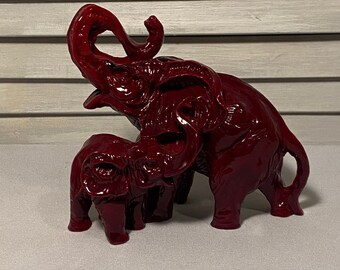 Red Resin Elephant - Etsy
