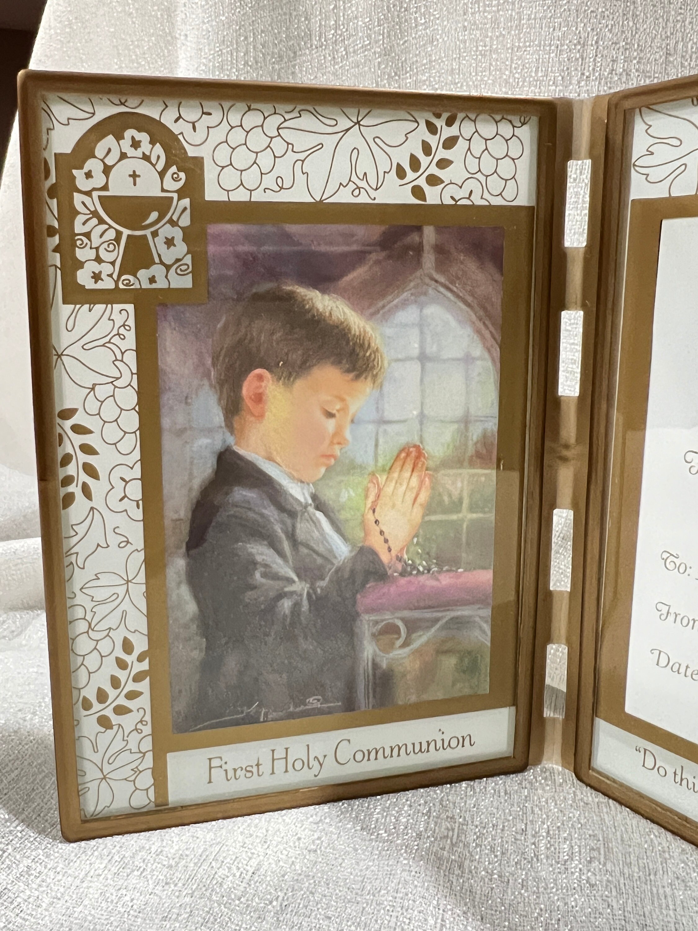 Vintage Holy Communion Picture Frame Gift for Boy / Communion Gift ...