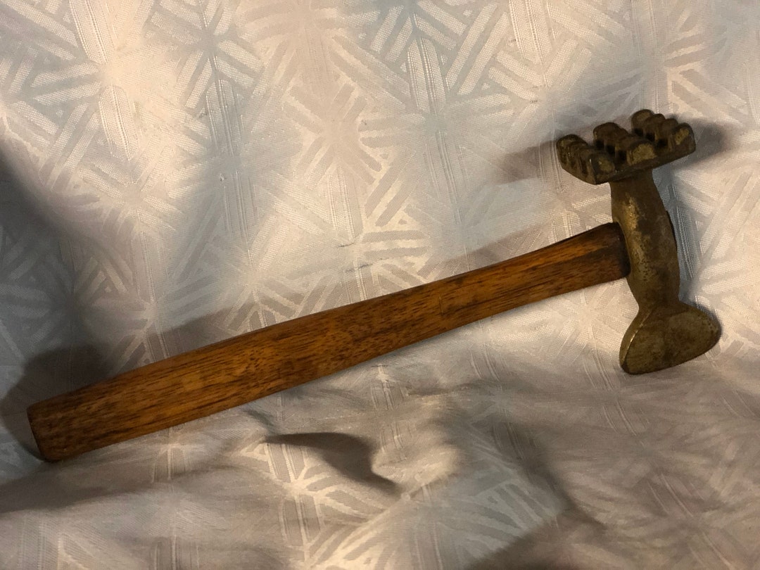 Antique Oak Wood Handle Meat Tenderizer / Primitive Kitchen Tools ...