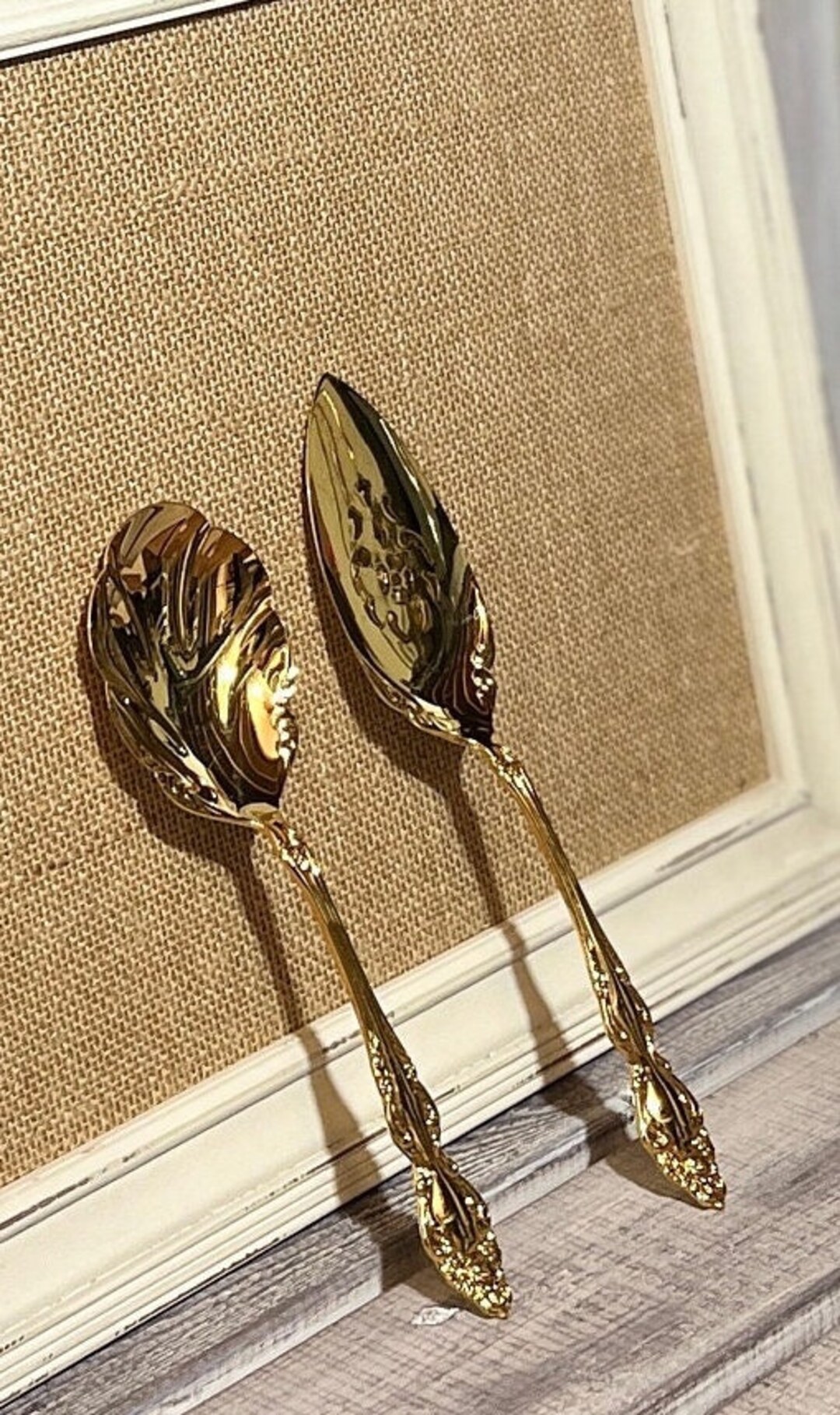 Vintage 1981 Oneida Gold Electroplate Serving Set / Berry Design Oneida ...