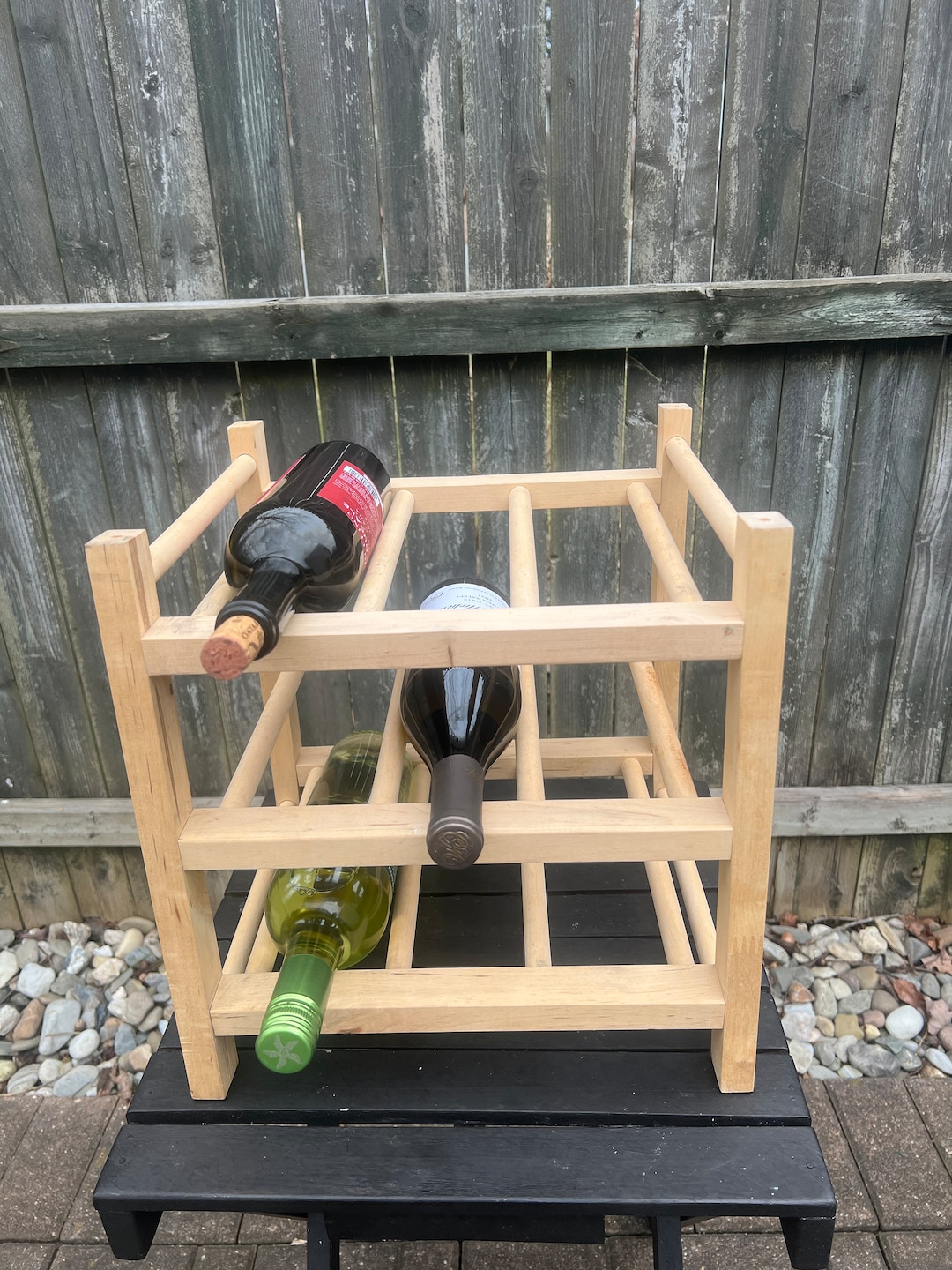 IKEA Hutten Wooden 9-bottle Wine Rack: Unfinished Wood - Etsy