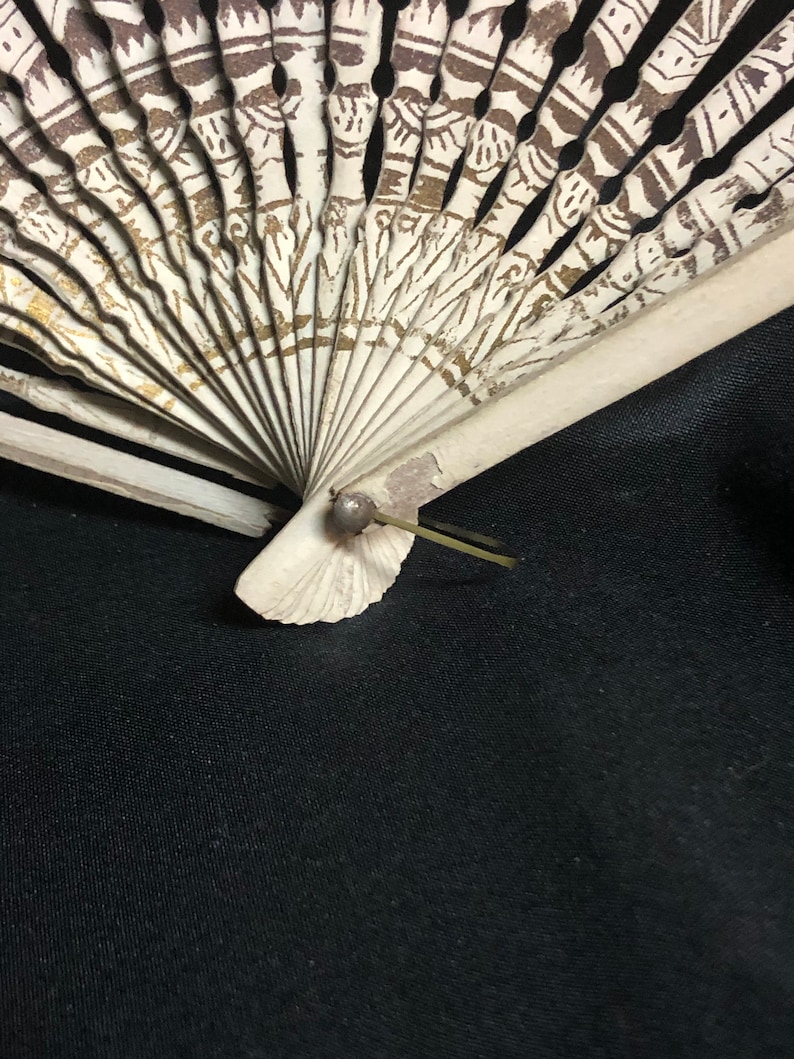Vintage Paper Fan With Bird Design / Collectible Paper Fans / - Etsy