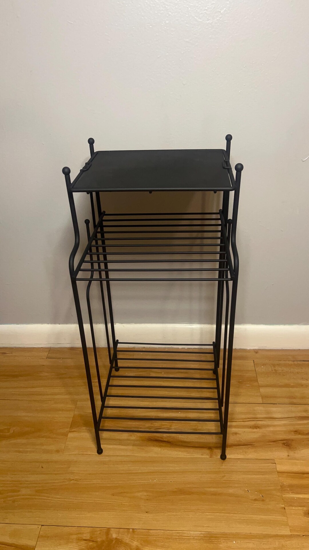 Vintage Mid Century Metal Punch Cut Telephone Stand / Vintage Mid ...