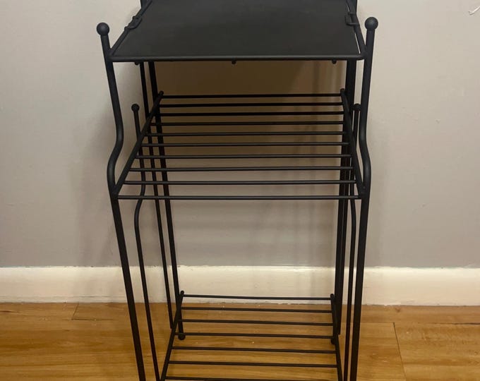 Vintage Mid Century Metal Punch Cut Telephone Stand / Vintage Mid ...