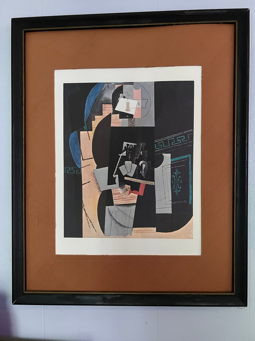 Vintage Pablo Picasso Card Player Large Framed Print /museum of Modern ...