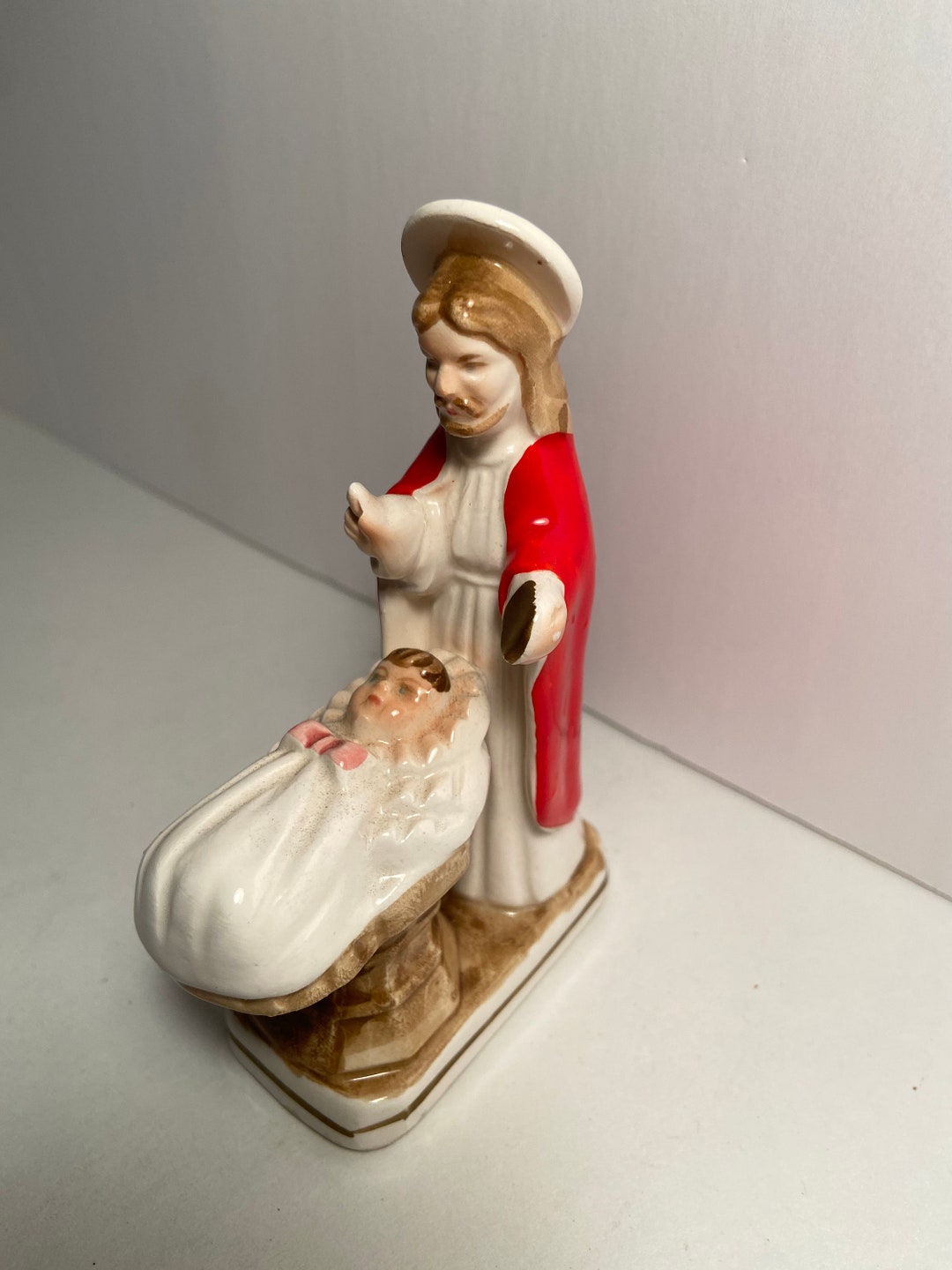 Vintage Ceramic Figurine of Our Lord Jesus and Baby / Made in Japan ...