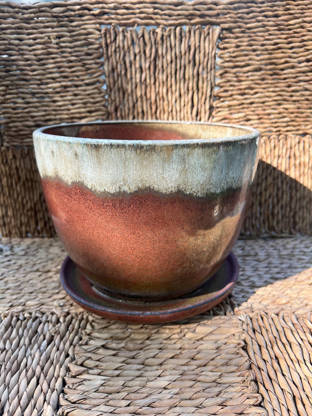 Vintage Brown Drip Ware Pottery Planter/ Vintage Pottery Planter - Etsy