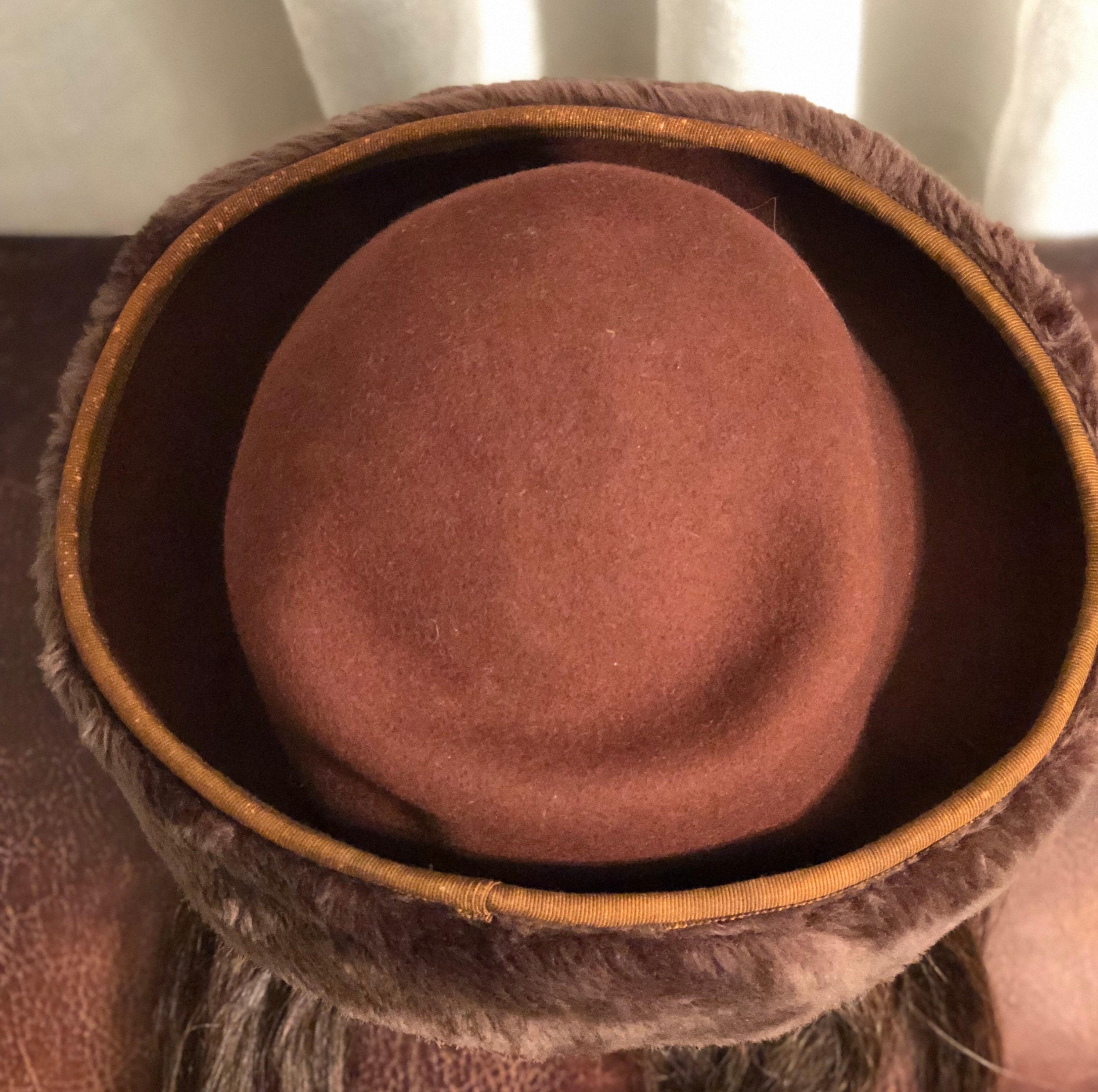 Ladies Vintage Hat / ARLIN Fur Trimmed / Ladies Brown Vintage | Etsy