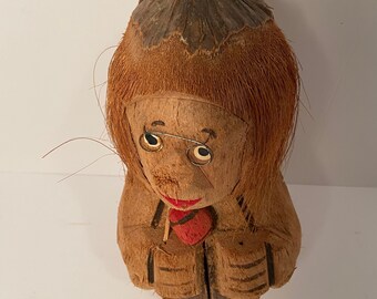 Carved Coconut Monkey - Etsy