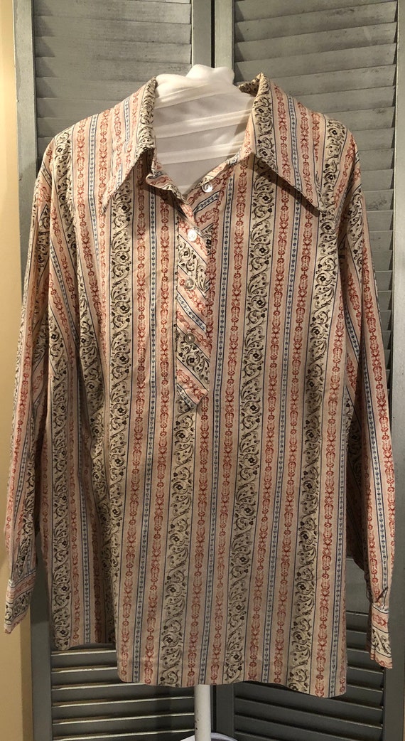 Retro print blouse, size - Gem