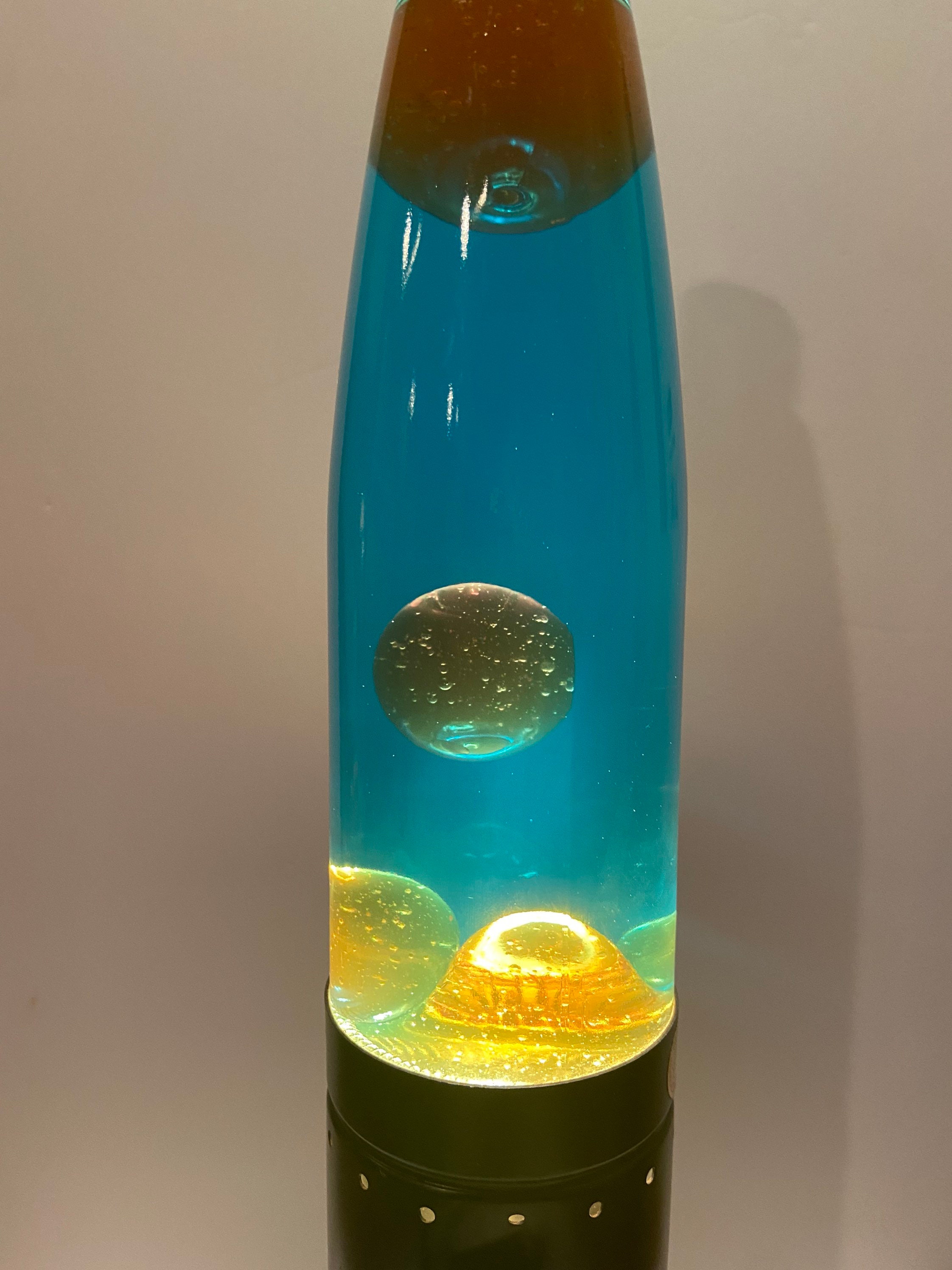Vintage Original Mod Retro Lava Lamp Pliable Art Blue With Silver Moon ...