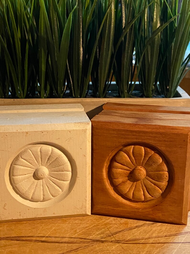 Vintage Solid Wooden Rosettes Bullseye Blocks / Window Trim 8 - Etsy