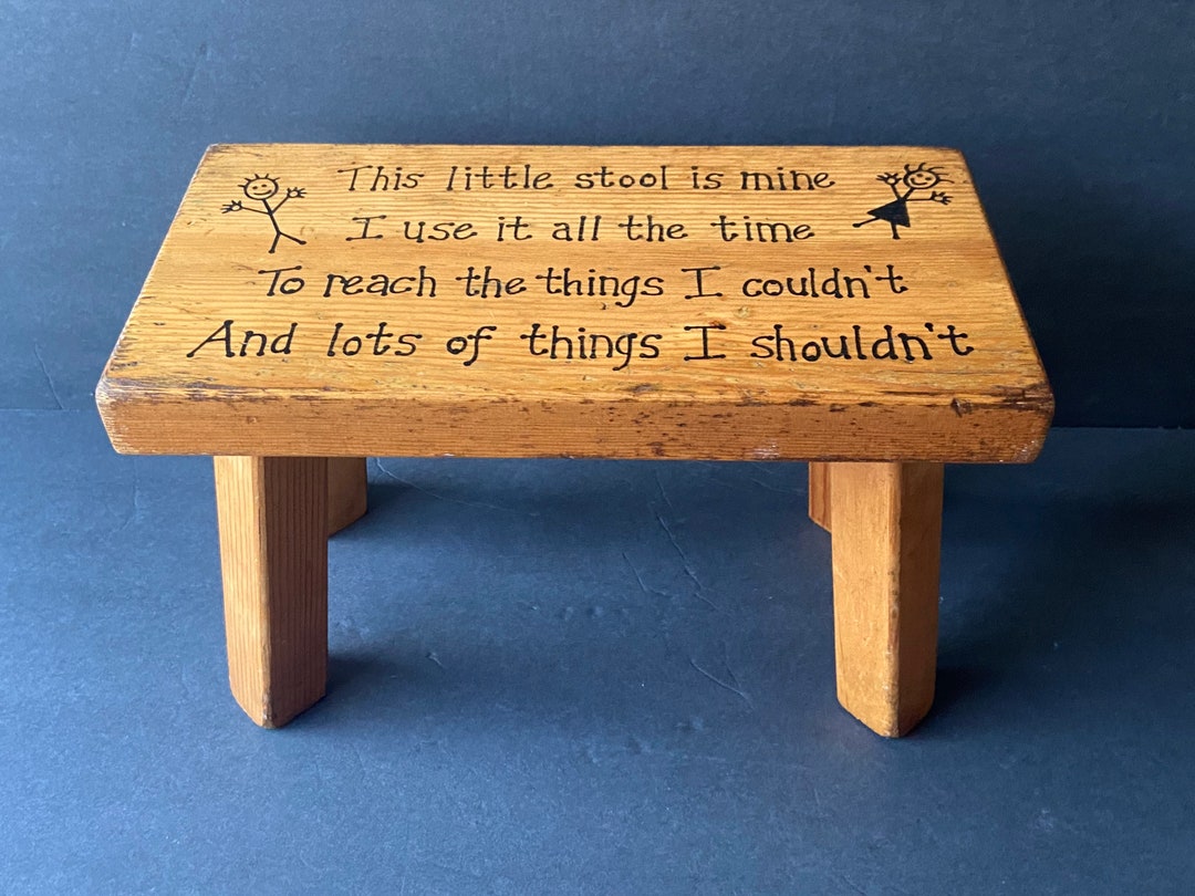 Vintage Childrens Wooden Step Stool With Rhyme /child Size - Etsy