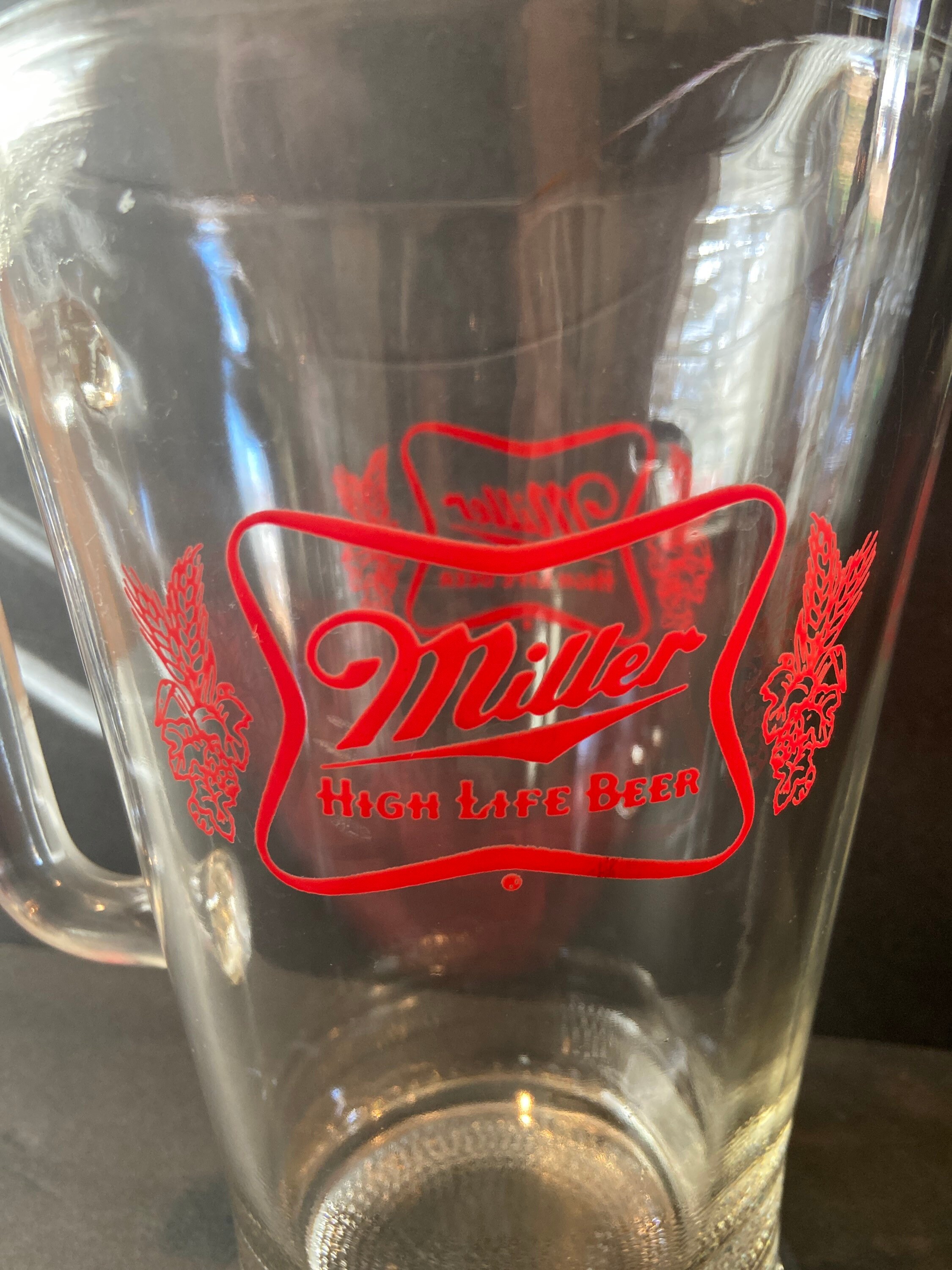Vintage, Mid Century, Heavy Glass, Miller High Life Beer Pitcher ...