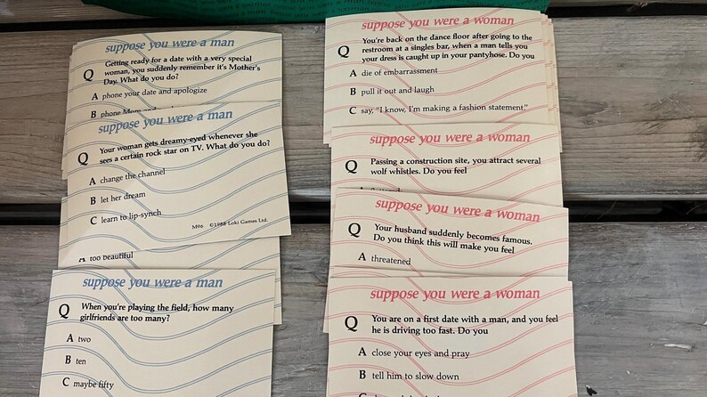 Vintage 80's Gender Bender Role Reversal Party Game - Etsy