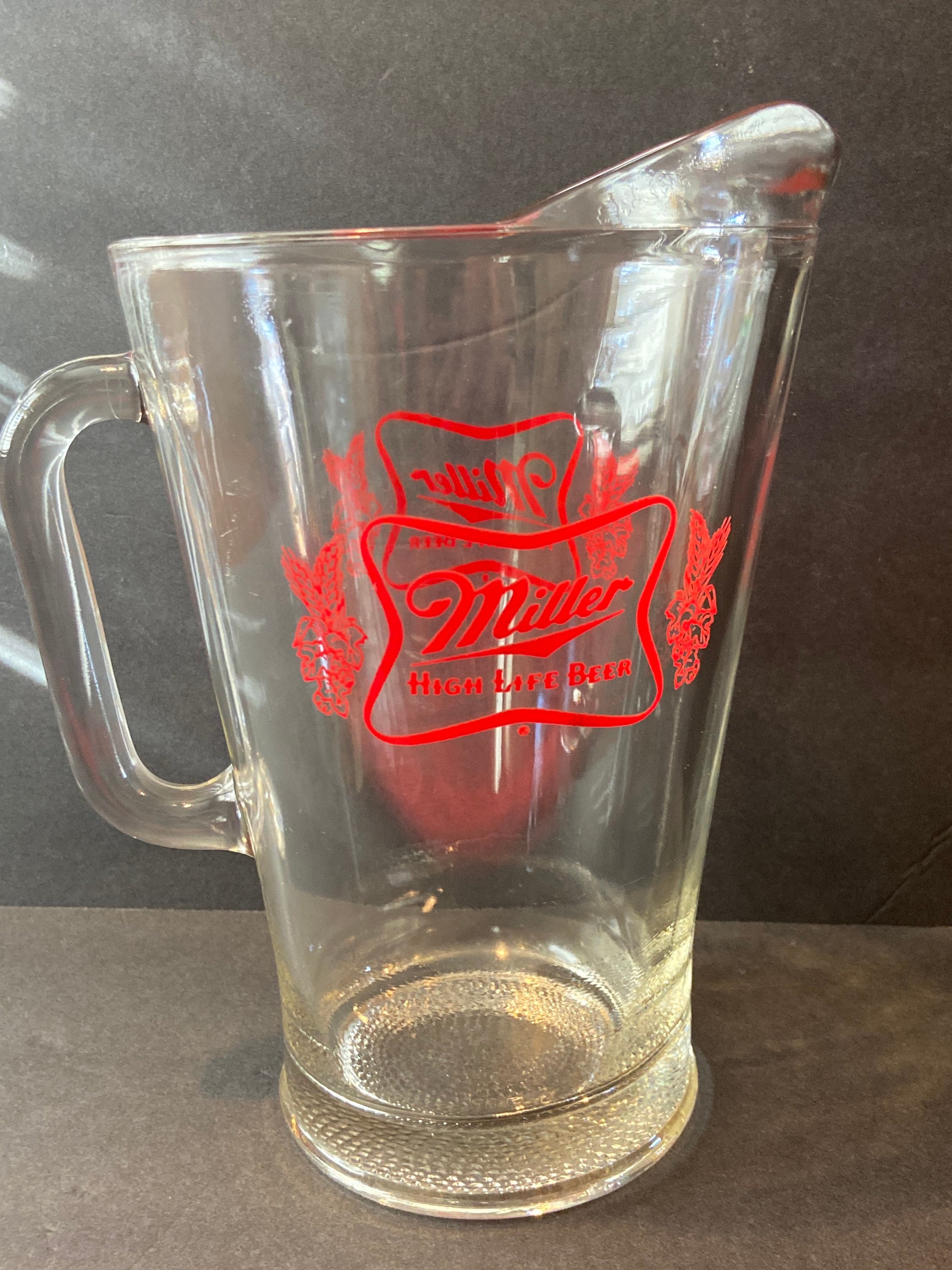 Vintage, Mid Century, Heavy Glass, Miller High Life Beer Pitcher ...