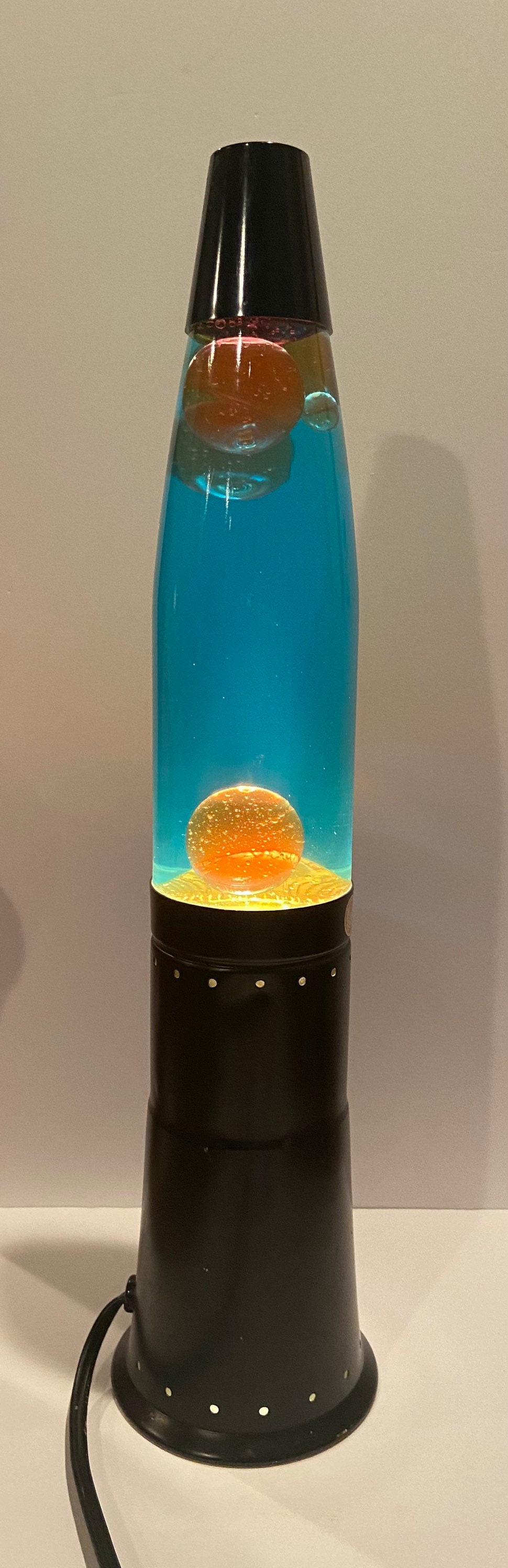 Vintage Original Mod Retro Lava Lamp Pliable Art Blue With Silver Moon ...