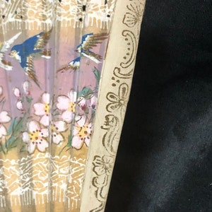 Vintage Paper Fan With Bird Design / Collectible Paper Fans / Victorian ...