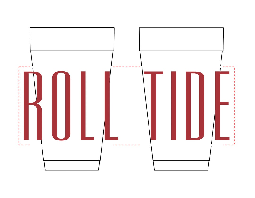 Alabama Crimson Tide "roll Tide" Wrap Styrofoam Cups- 20 Oz Set of 10 ...