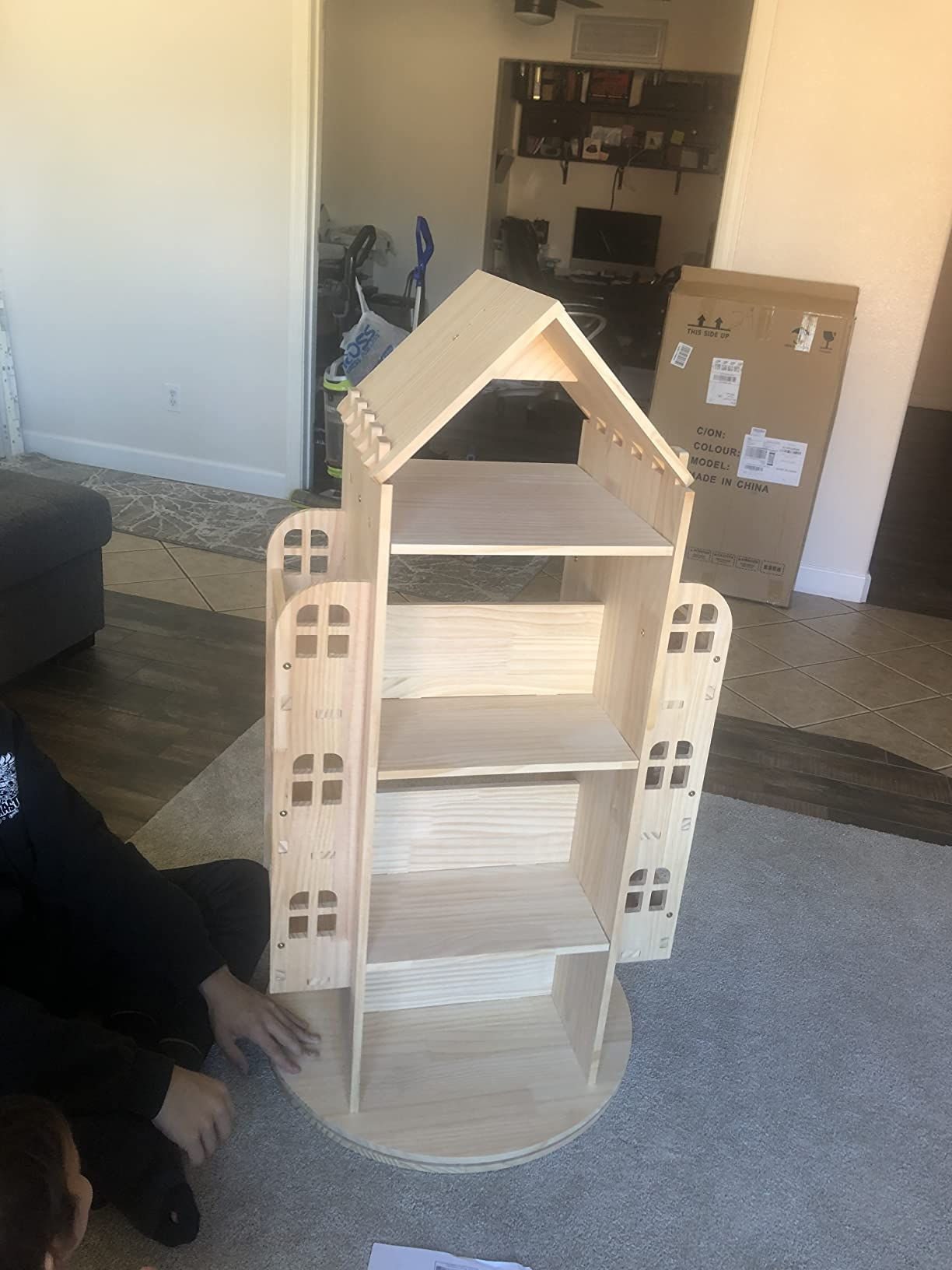 Wood Book Shelf Organizer Stand for Kids Rotating Bookshelf - Etsy