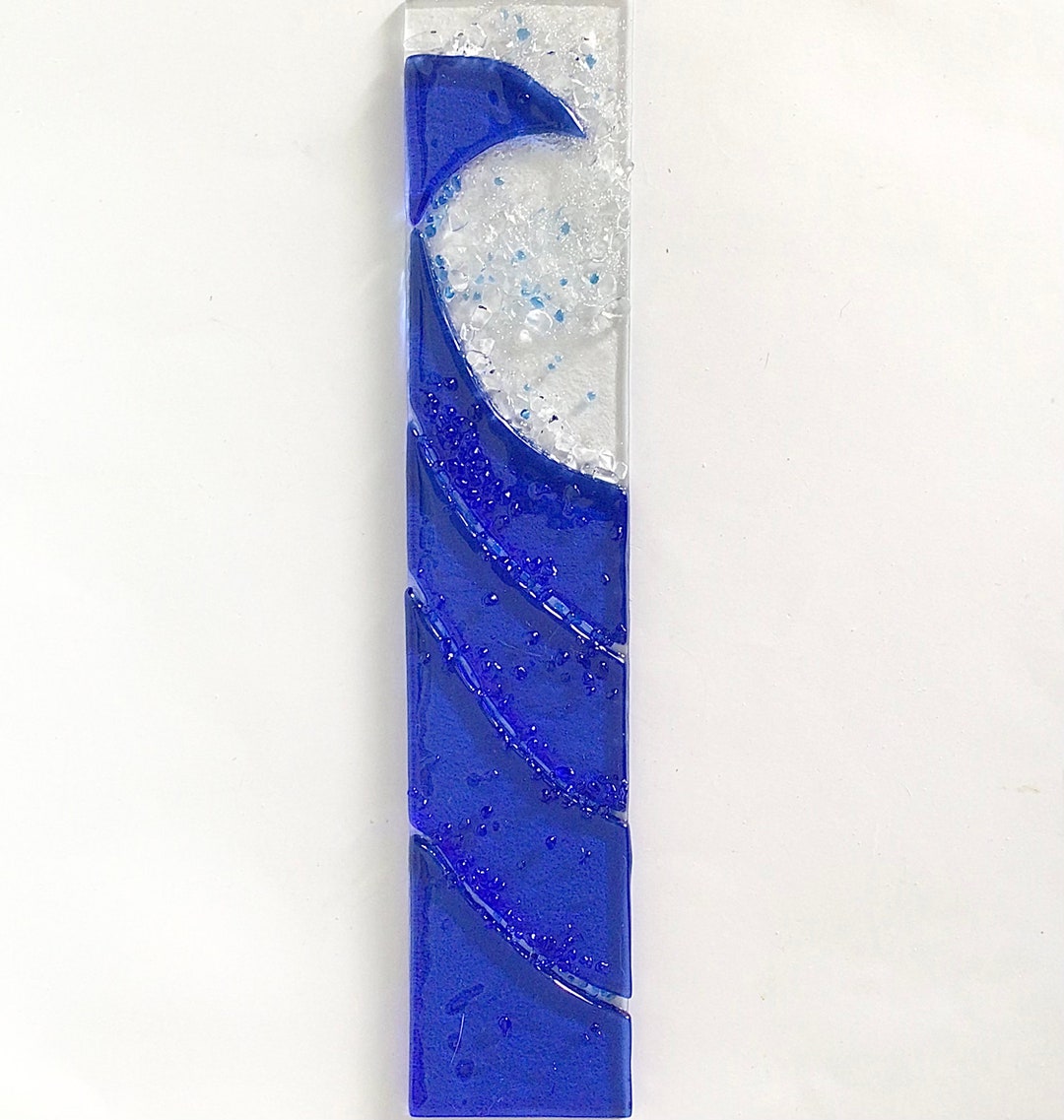 Cobalt Blue Ocean Waves Stained Glass Suncatcher - Etsy