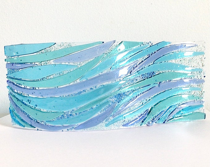 Abstract Turquoise Blue Freestanding Stained Glass Panel - Etsy