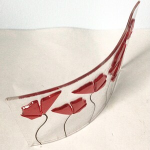 Red Poppy Fused Glass Freestanding Panel - Etsy