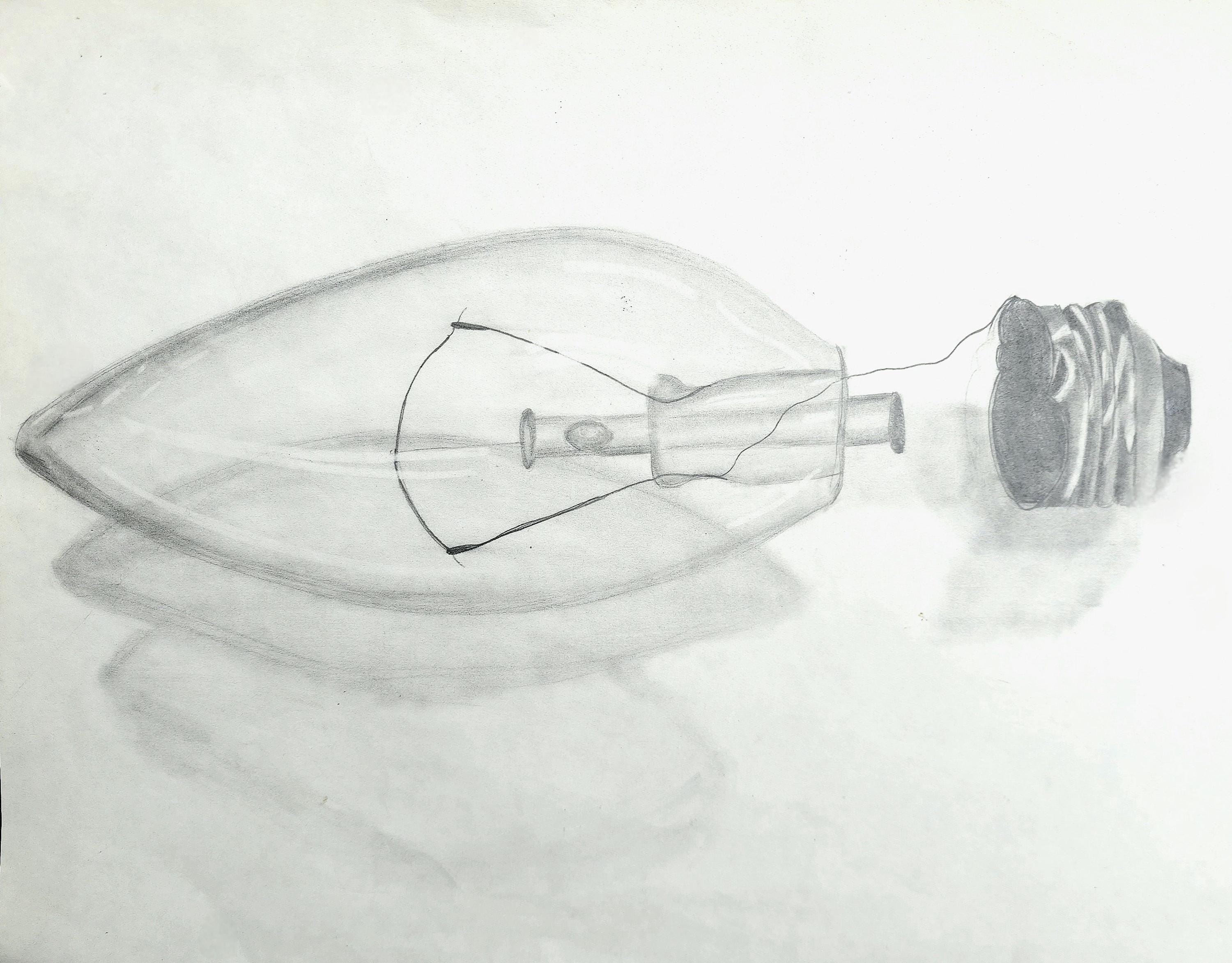 Drawing "broken Lightbulb" Giclee Prints - Etsy