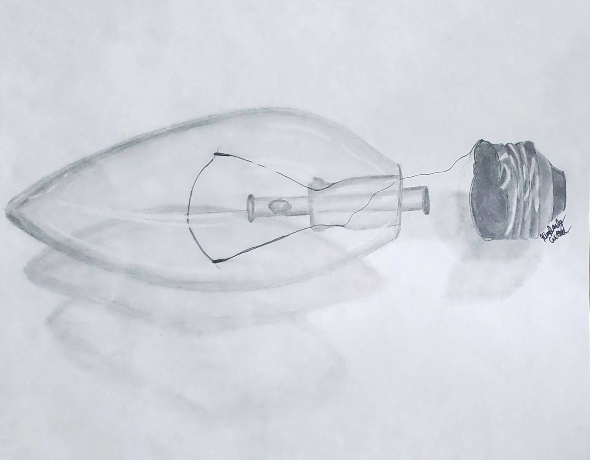 Broken Lightbulb Drawing