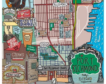 Port Richmond, Philadelphia Neighborhood Map - Etsy