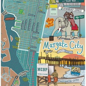 Map of Margate City Longport New Jersey Beach Town NJ | Etsy