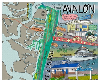 Map of Avalon New Jersey - Etsy