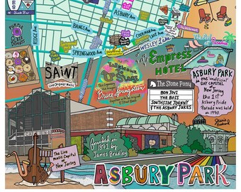 Map of Asbury Park - Etsy
