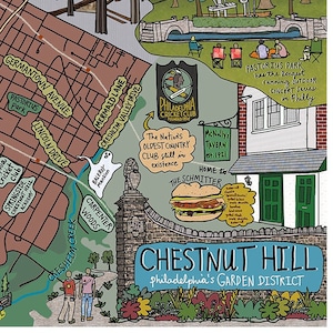 Map of Chestnut Hill, Philadelphia, Philly Neighborhood Map, Philly Art ...