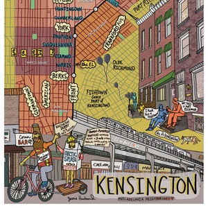 Map of Kensington, Philadelphia, Philly Neighborhood Map, Philly Art ...