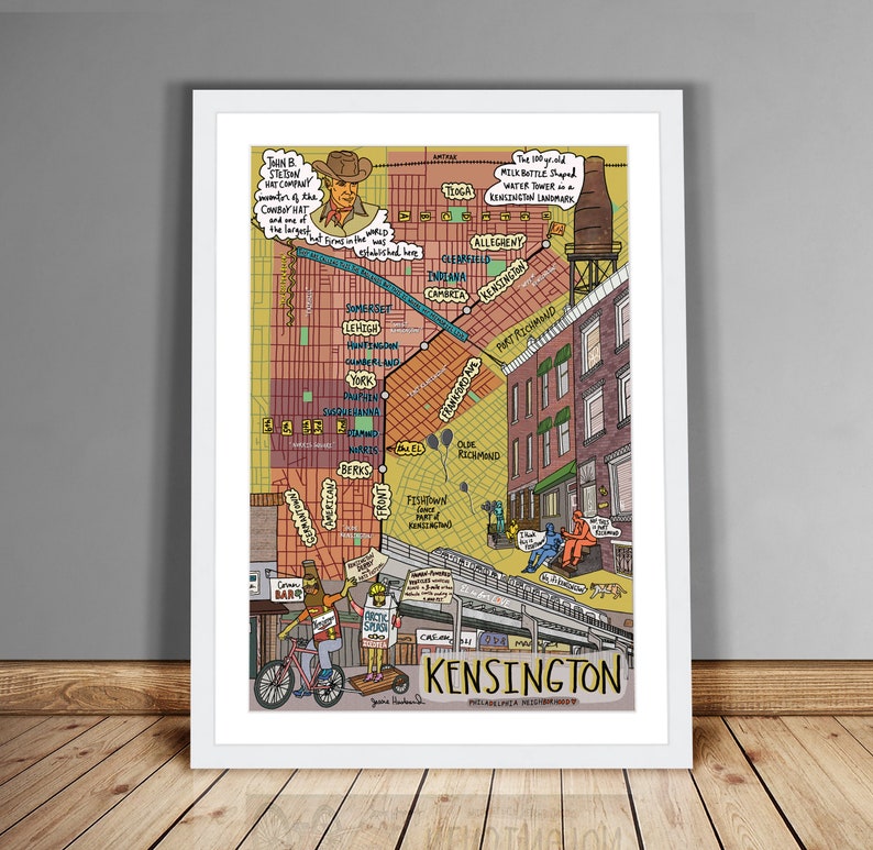 Map of Kensington Philadelphia Philly Neighborhood Map | Etsy