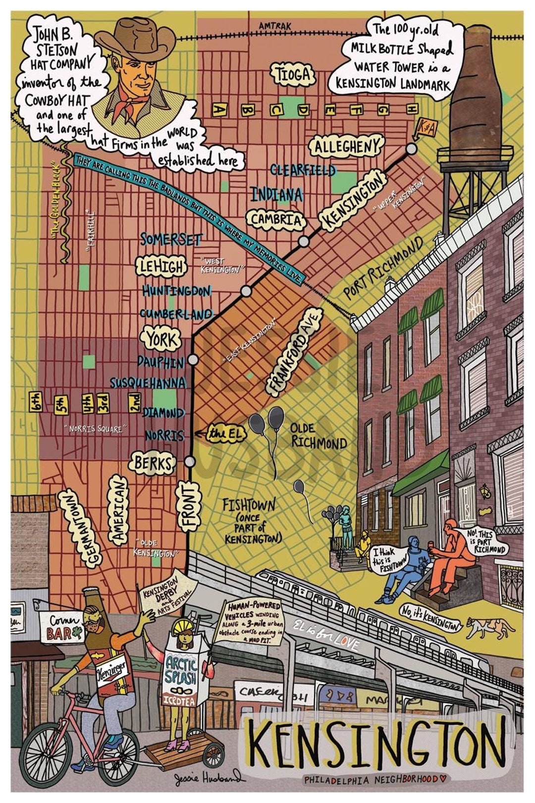 Map of Kensington, Philadelphia, Philly Neighborhood Map, Philly Art ...