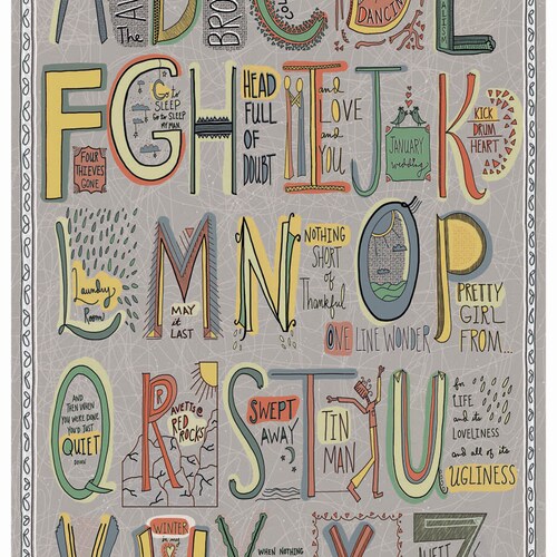 The Avett Brother's ABC Alphabet Art framing Options | Etsy