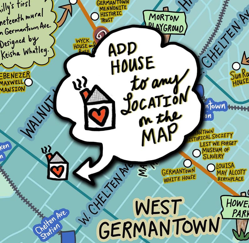 Map of Germantown, Philadelphia, Philly Neighborhood Map, Philly Art ...