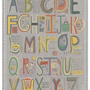The Avett Brother's ABC Alphabet Art (framing Options Available) - Etsy