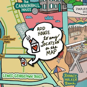 Map of Lewes, Delaware, Beach Town, NJ Beaches (customization and ...