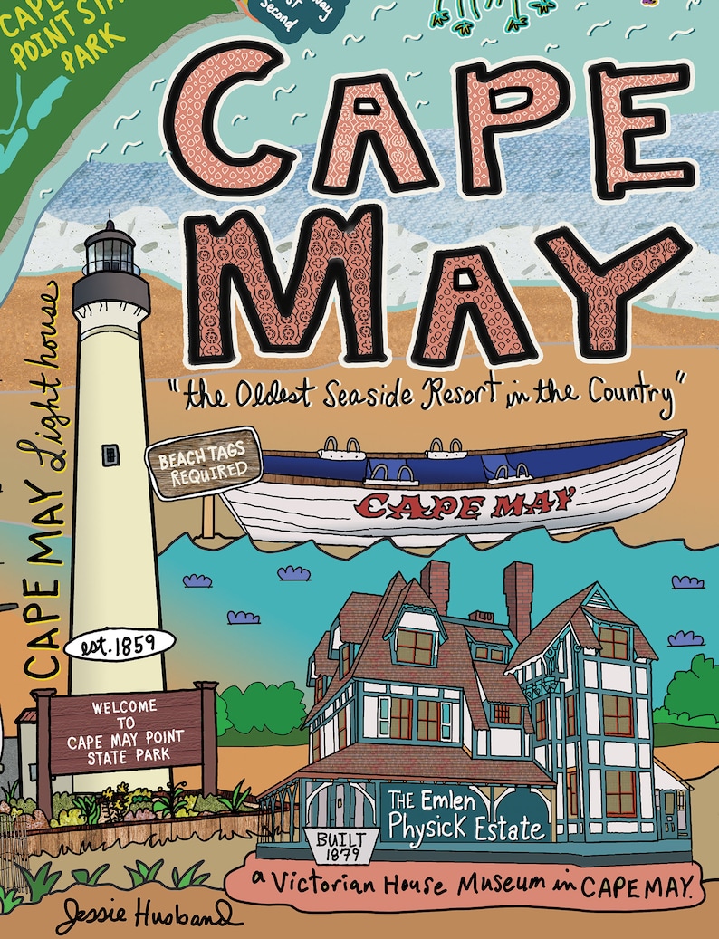 Map of Cape May, New Jersey, Cape May, Beach Town, NJ Beaches ...