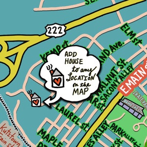 Map of Kutztown, PA, Berks County, Kutztown University (customization ...