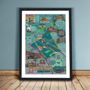 Map of Bryn Mawr, Main Line, Pennsylvania, Neighborhood Map, Philly Art ...