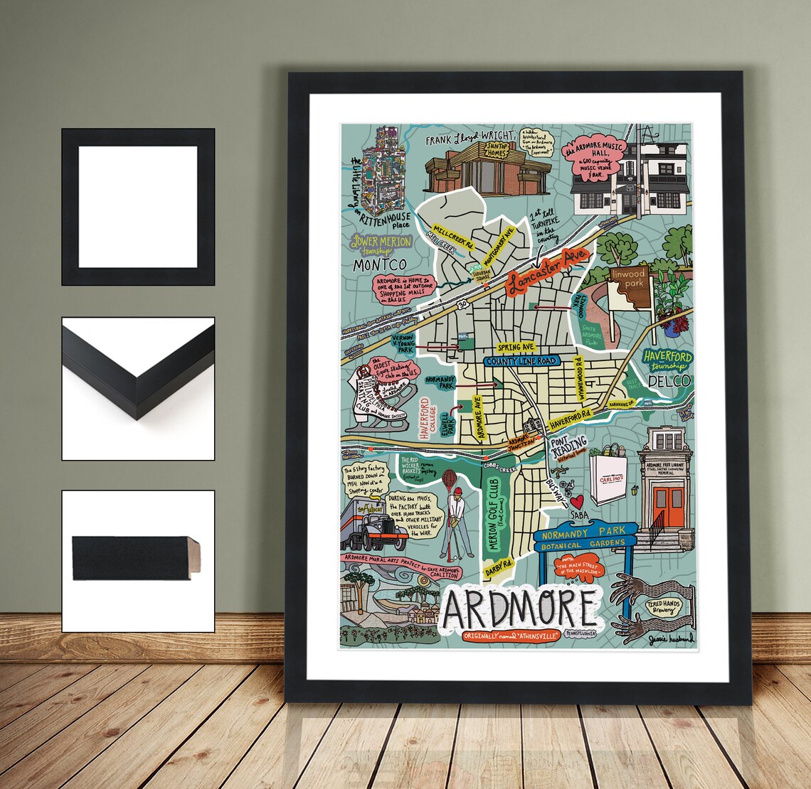 Map of Ardmore, Pennsylvania, Map Art, Philly, Pennsylvania MAP ...